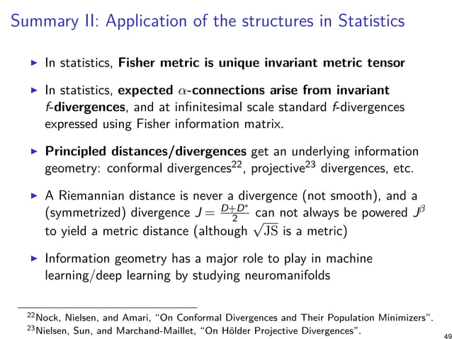 Information geometry: Dualistic manifold structures and their uses | PPT