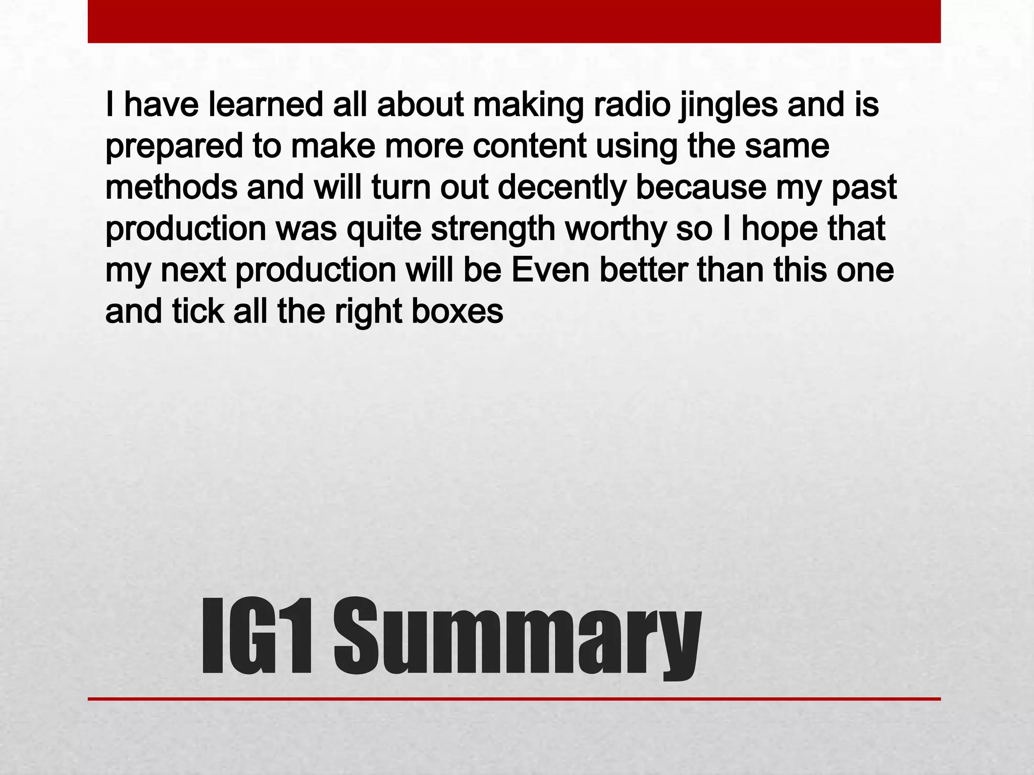 Ig1 radio jingle evaluation | PPT