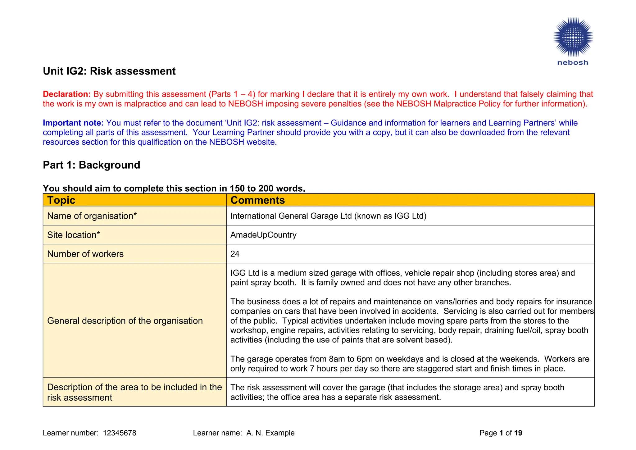 New Syllabus NEBOSH IG-2 -example For reference | PDF