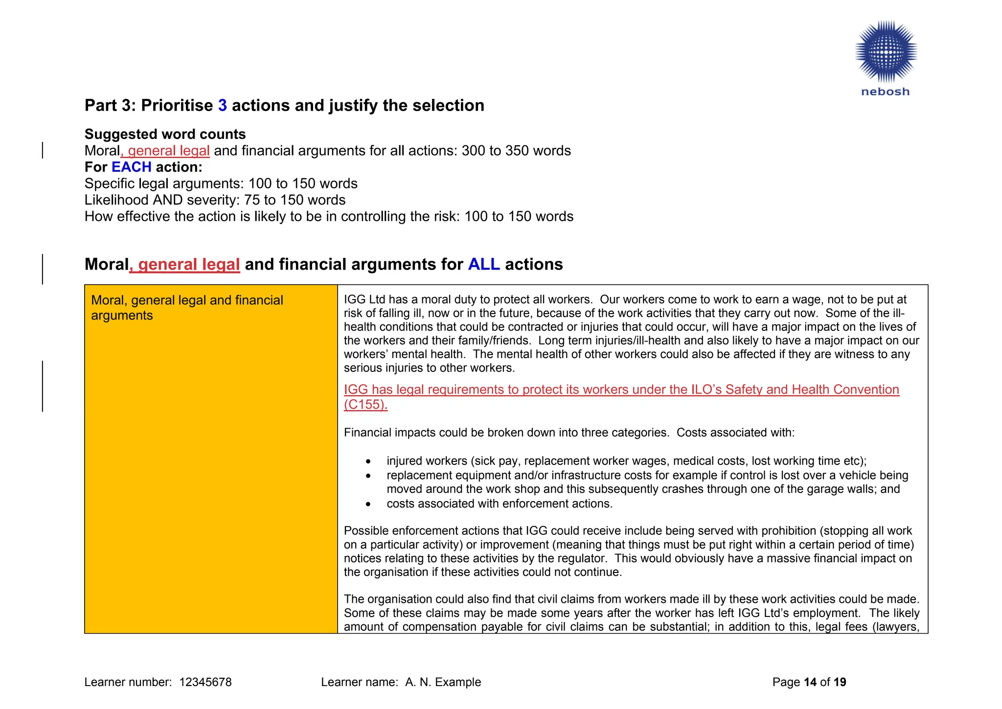 New Syllabus NEBOSH IG-2 -example For reference | PDF