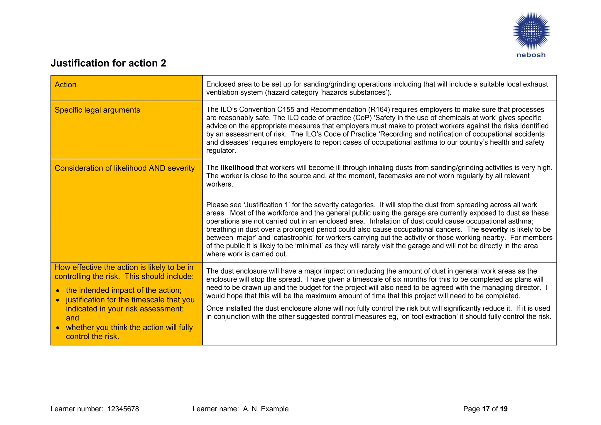 New Syllabus NEBOSH IG-2 -example For reference | PDF