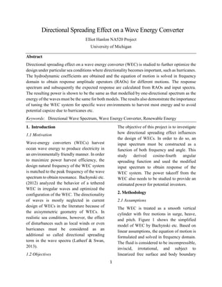 Directional Spreading Effect on a Wave Energy Converter | PDF