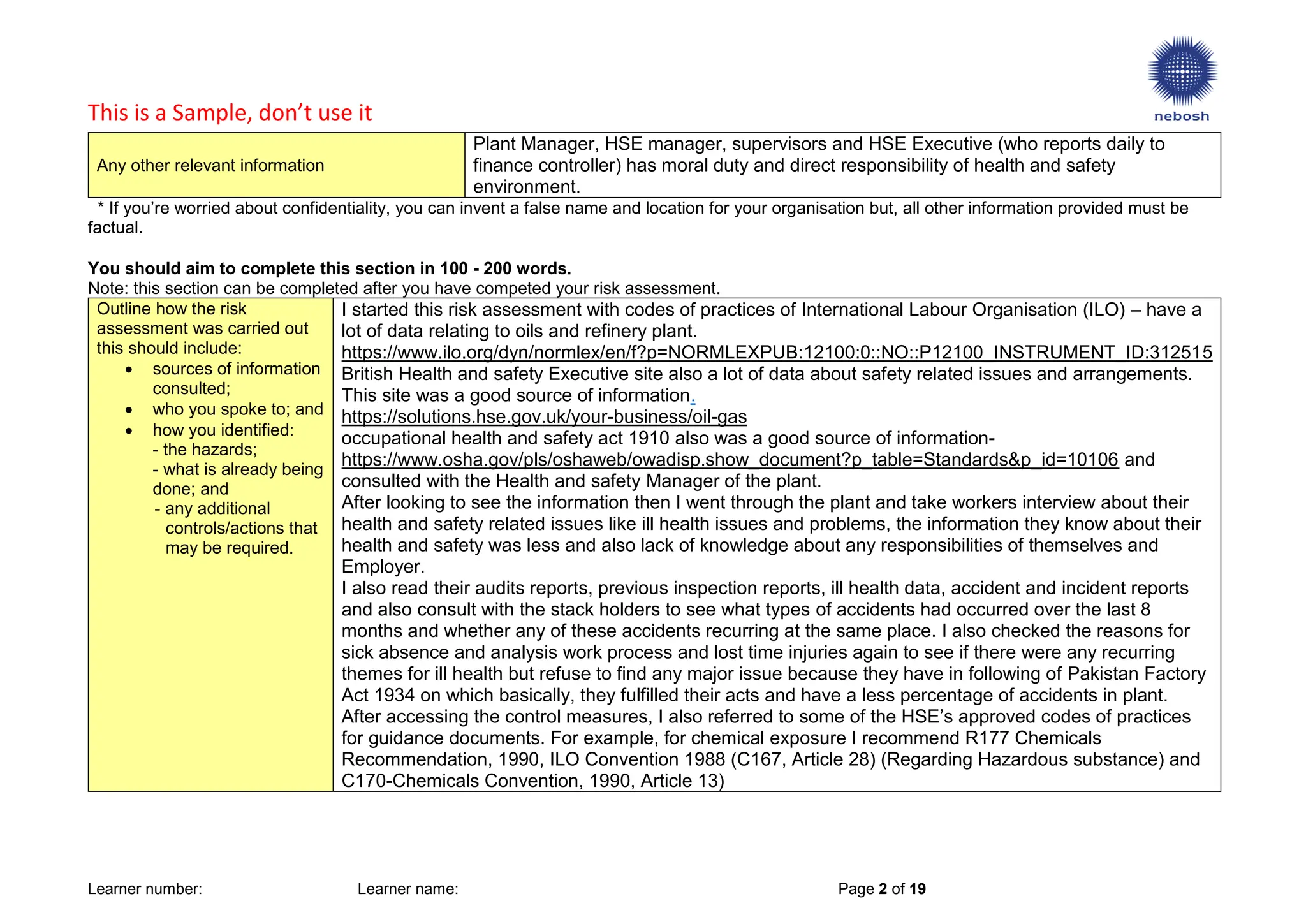 International General certificate risk assessment report of | PDF