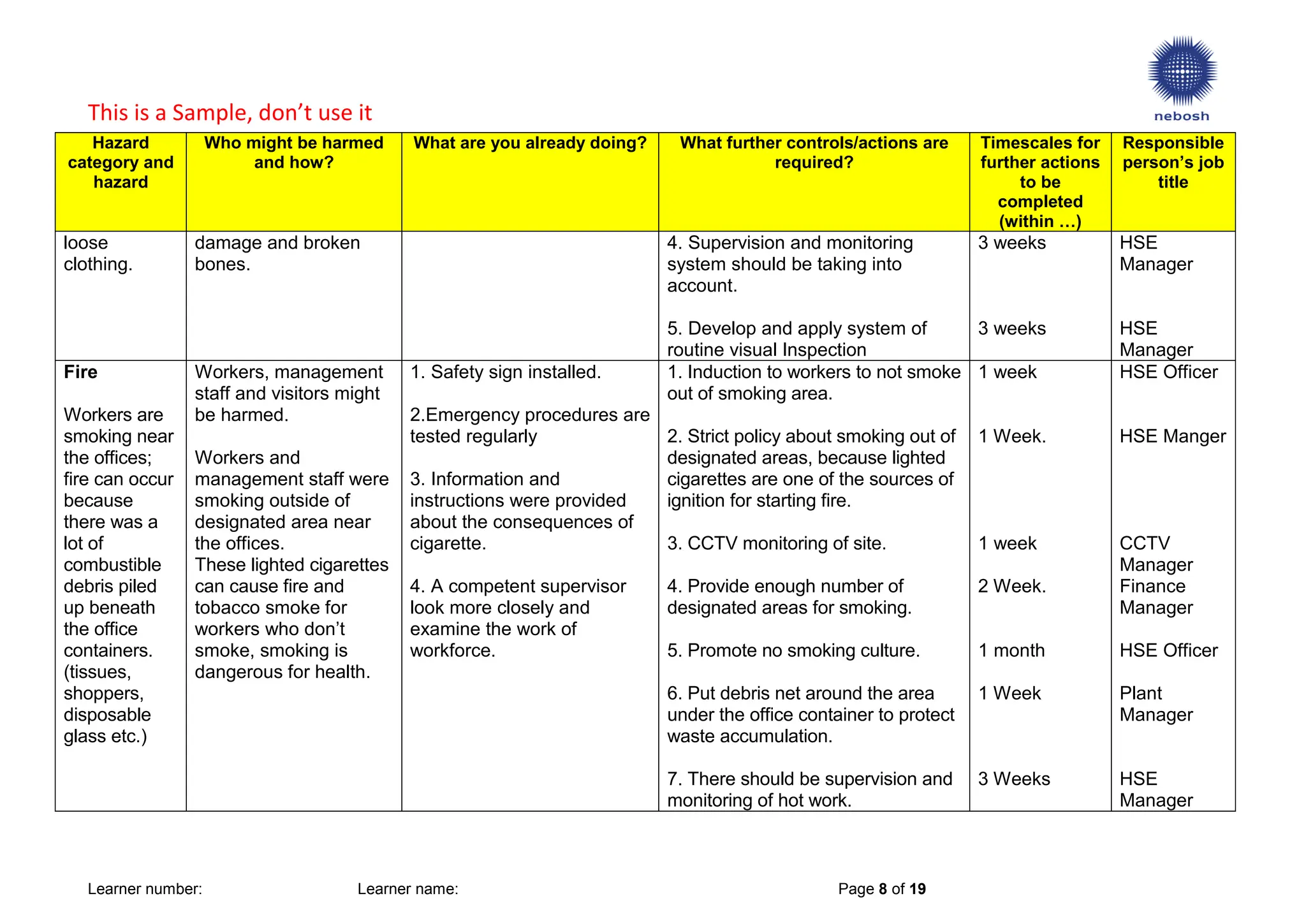 International General certificate risk assessment report of | PDF