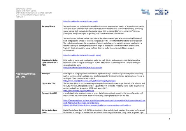 Ig2 task 1 work sheet | DOCX | Audio Production | Content Production