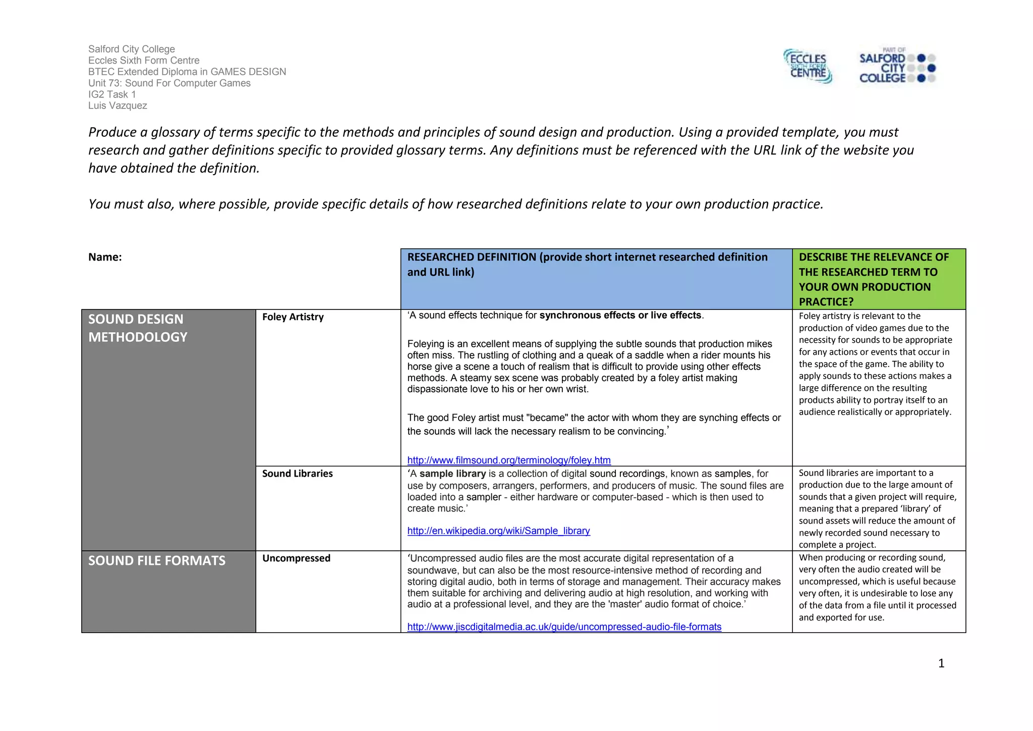 Ig2 task 1 work sheet | PPT