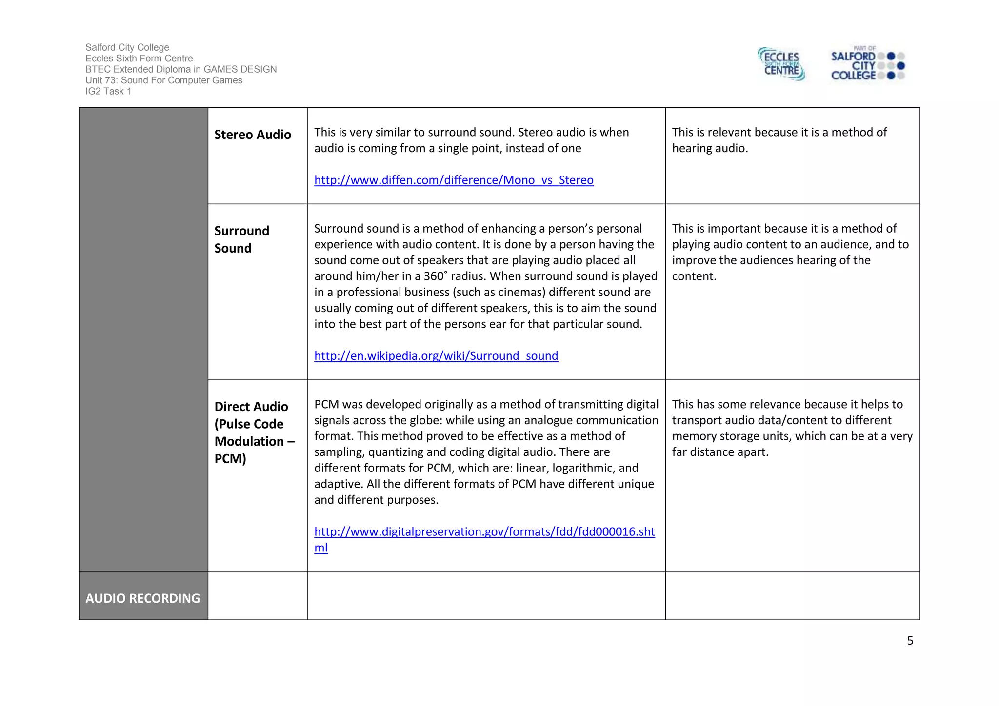 IG2 Task 1 Work Sheet | PPT