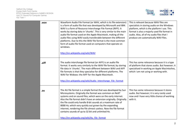 IG2 Task 1 Work Sheet | PPT