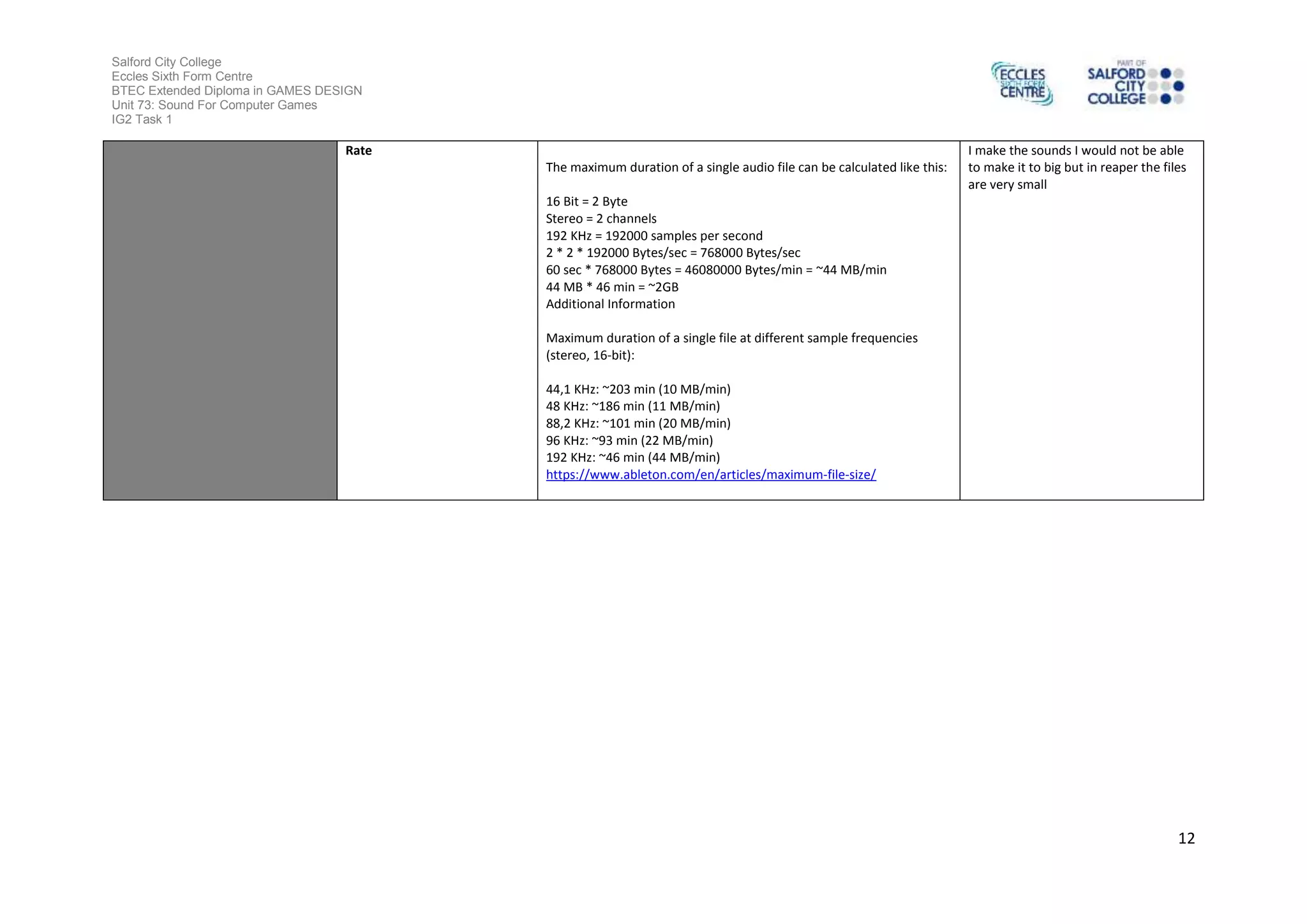 Ig2 task 1 work sheet | DOCX