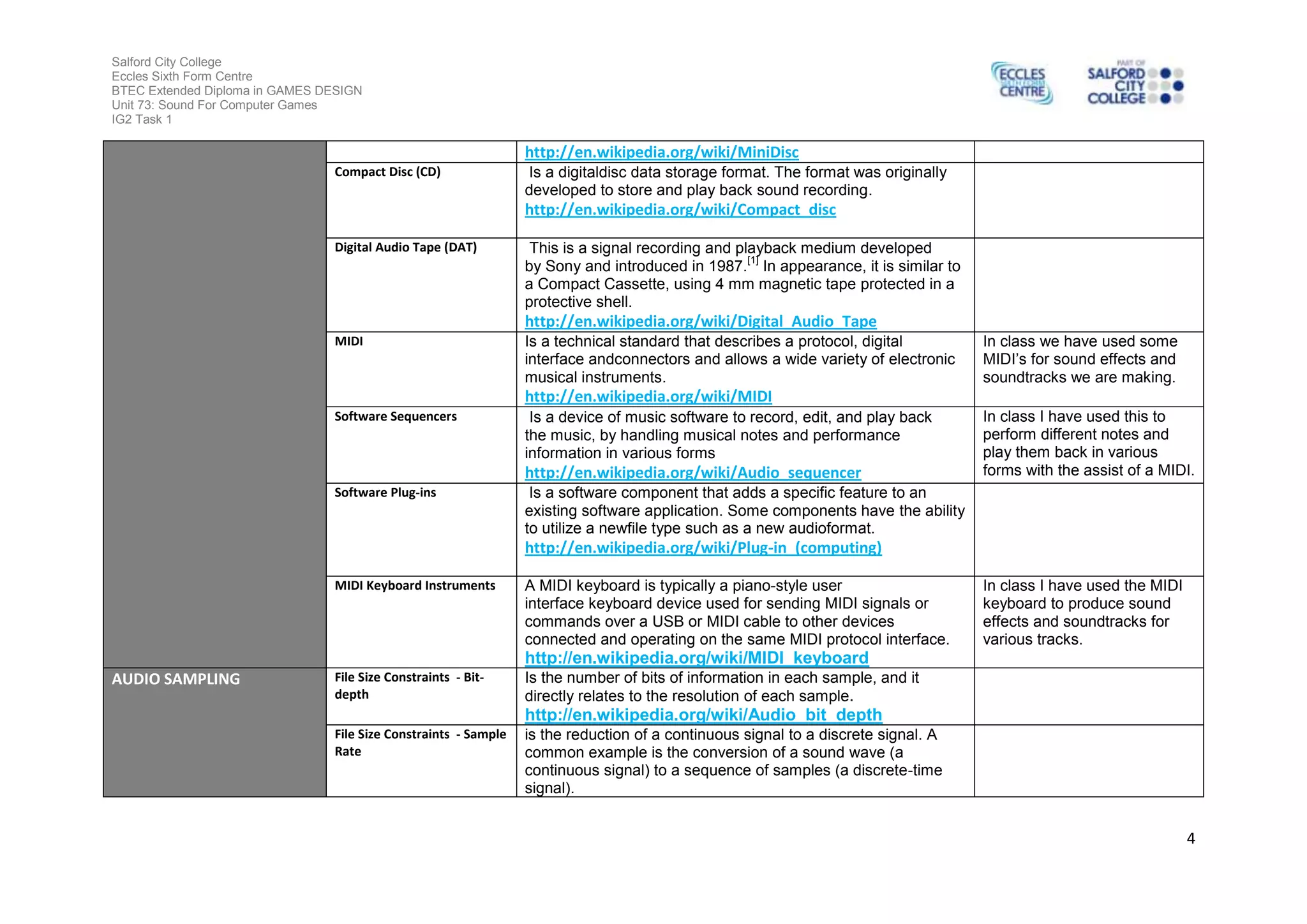 IG2 Task 1 Work Sheet Terence Byrne | PPT