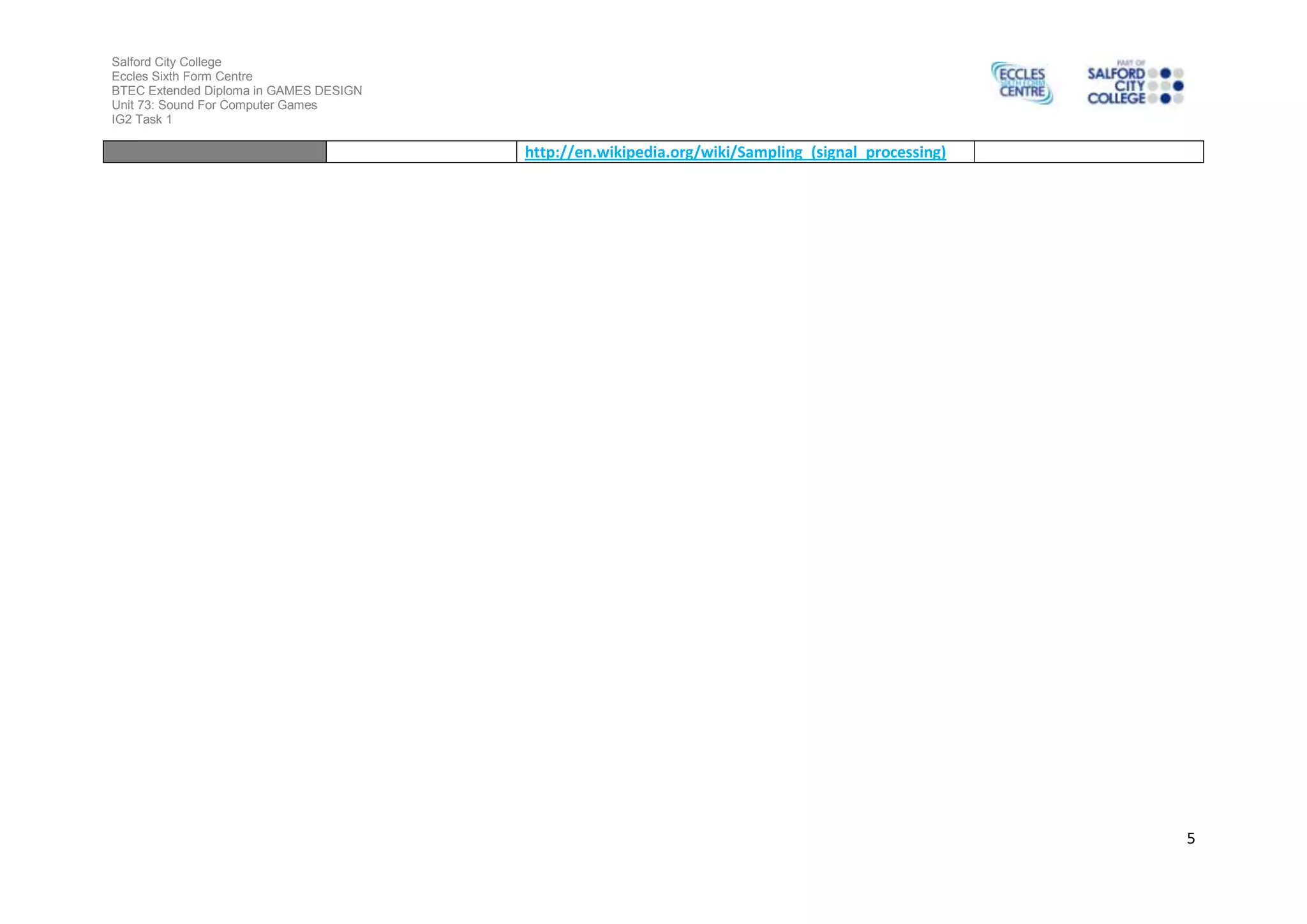 IG2 Task 1 Work Sheet Terence Byrne | PPT