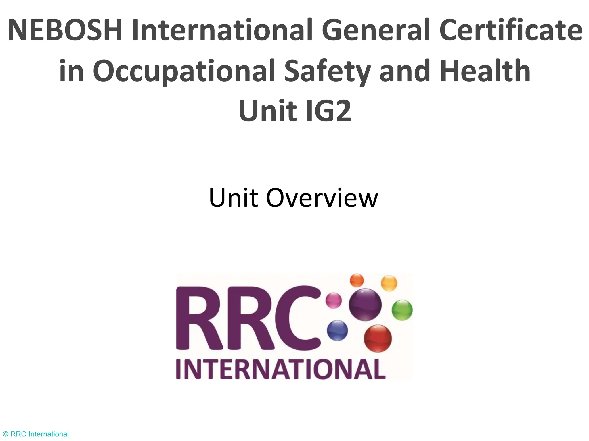 IG2 Unit Overview-Risk Assessment in HSE | PDF