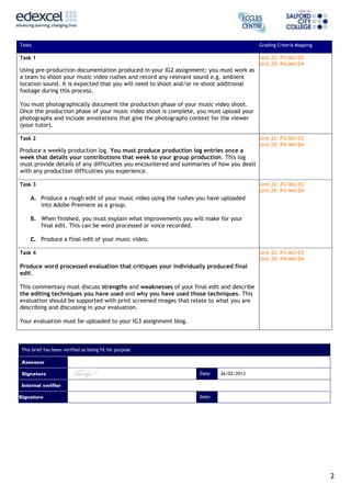 Ig3 music video assignment | PDF