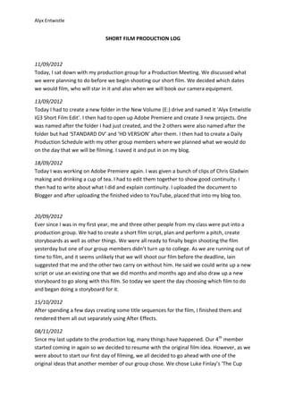 IG3 Production Log | DOCX