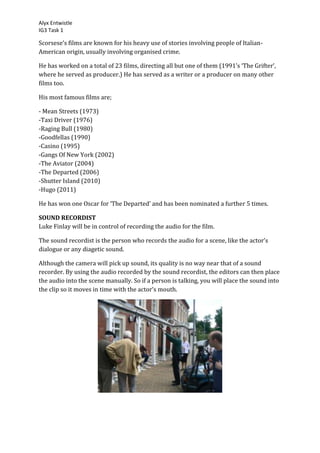 IG3 Task 1 | DOCX | Video Production | Content Production