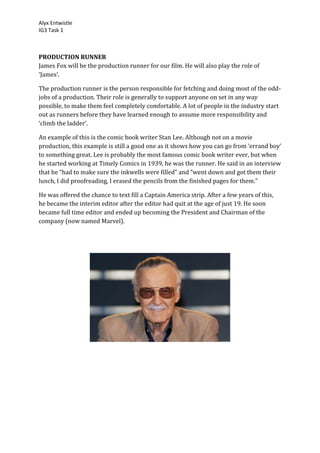 IG3 Task 1 | DOCX | Video Production | Content Production