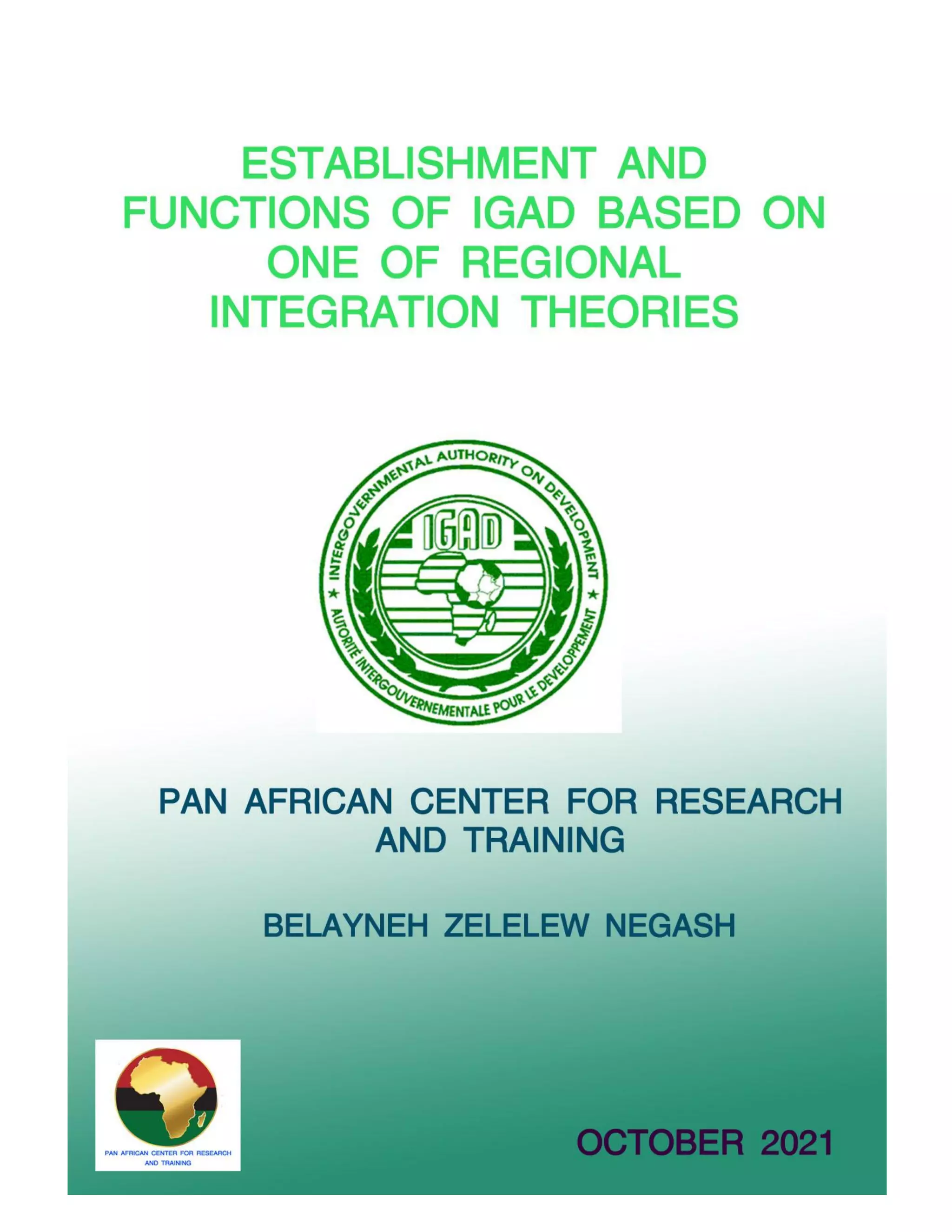 IGAD: Establishment And Functions of IGAD Based on one of regional ...