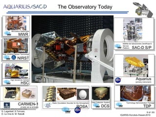 TU2.L10 - THE AQUARIUS/SAC-D MISSION OVERVIEW | PPT | Geography | Science