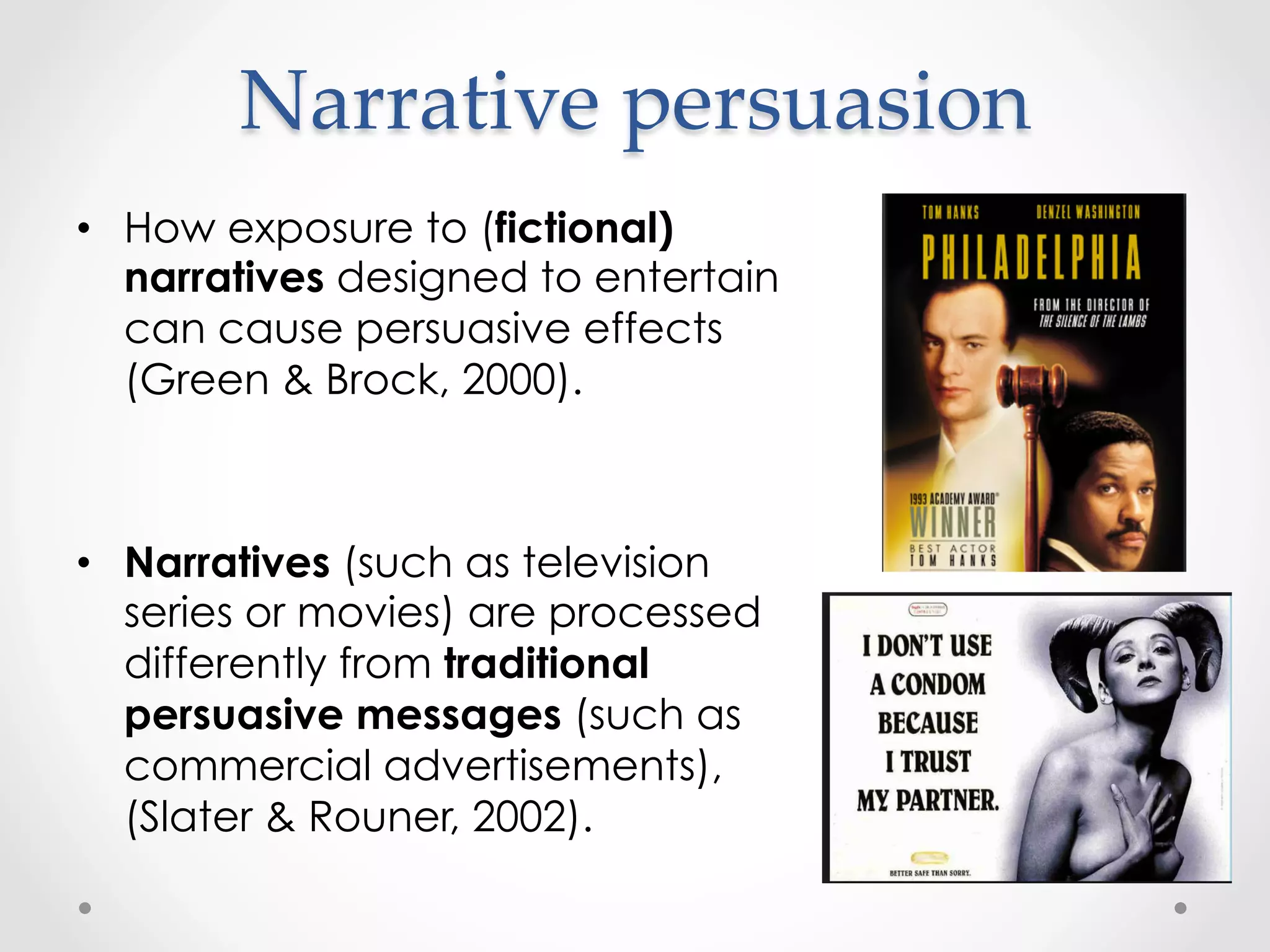 Processes and mechanisms of narrative persuasion in entertainment ...