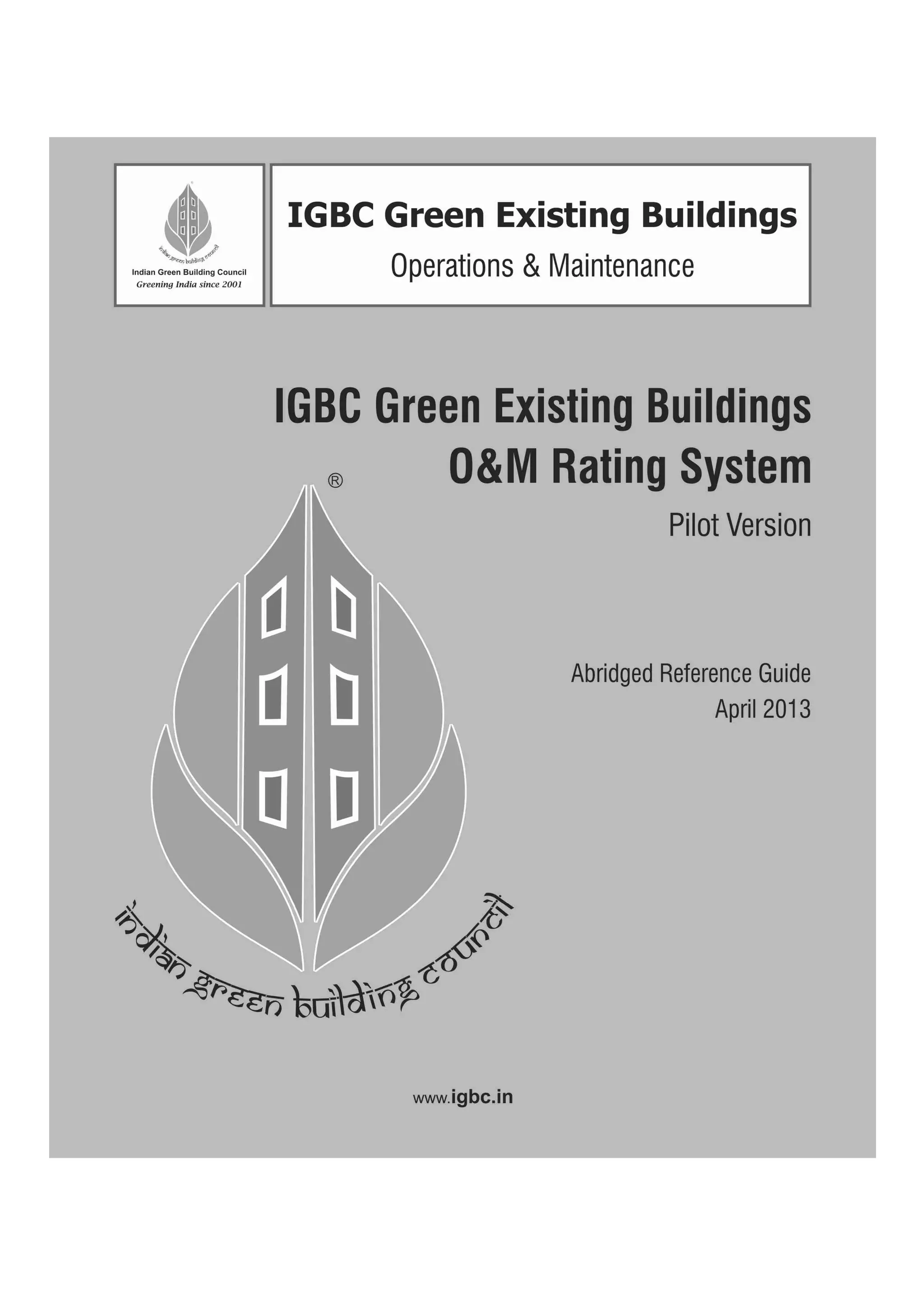 Igbc green eb o&m rating system (pilot version) | PDF