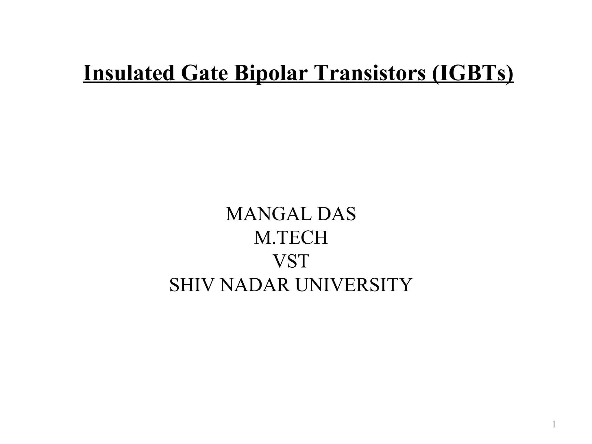 Insulated gate bipolar transistor | PPT