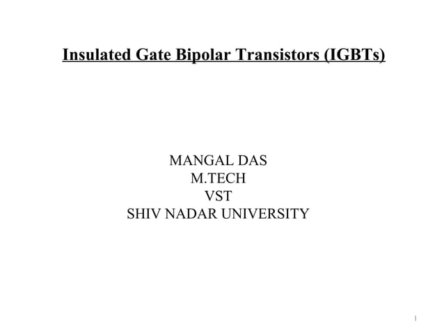 Insulated gate bipolar transistor | PPT