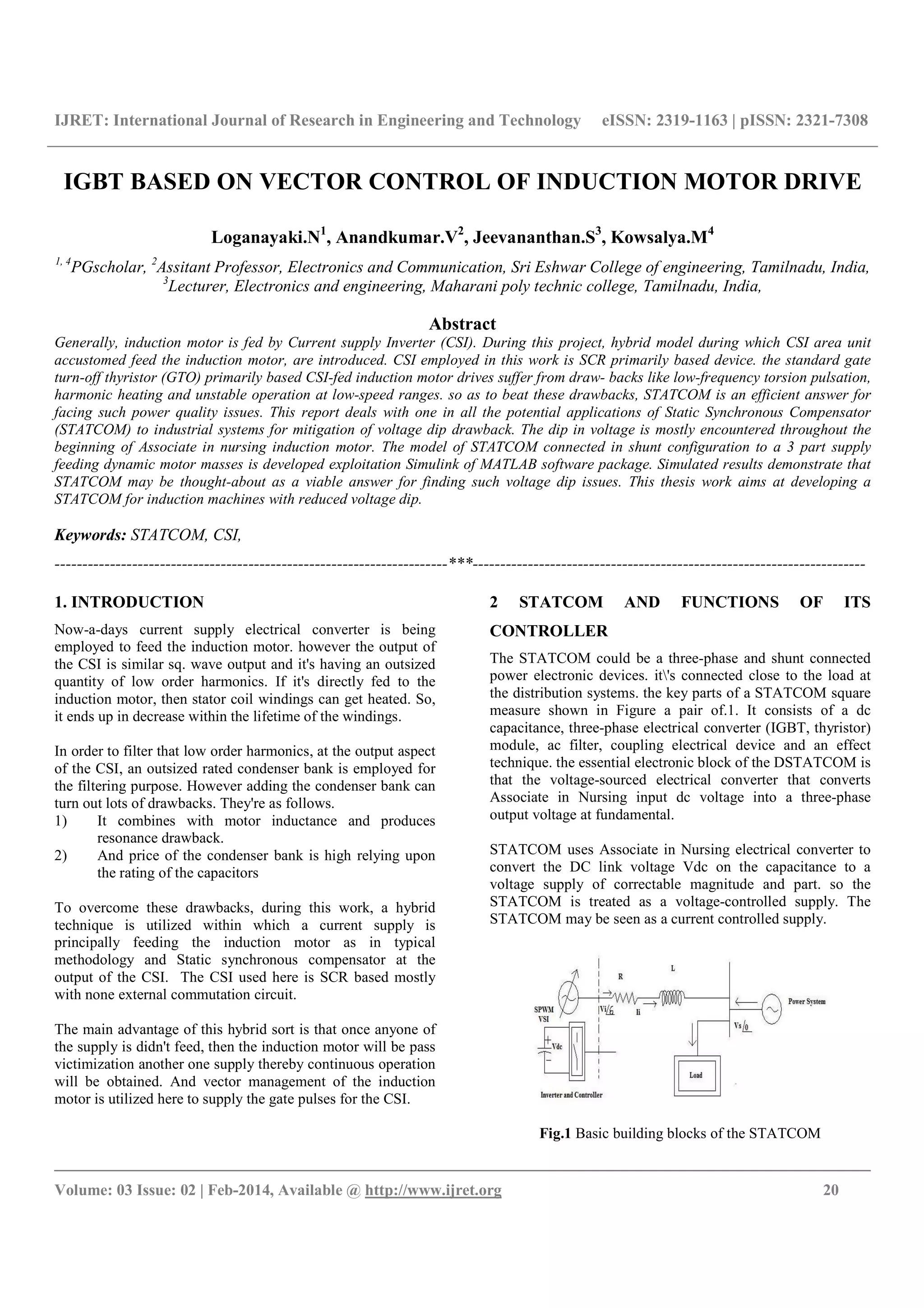Igbt based on vector control of induction motor drive | PDF