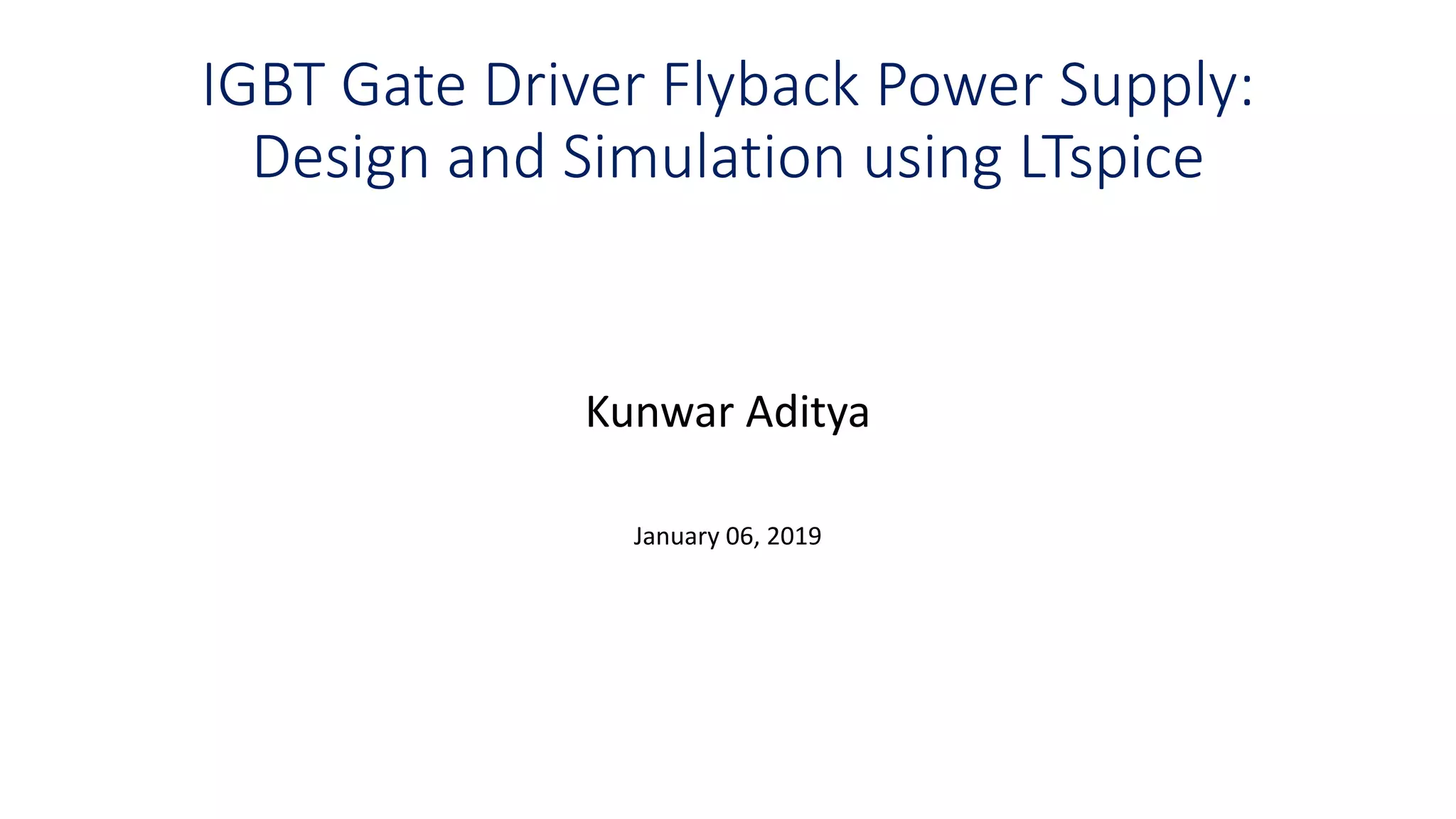 Igbt gate driver power supply flyback converter | PDF