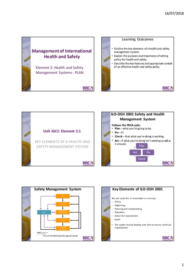 Nebosh Igc1 element 2 | PDF