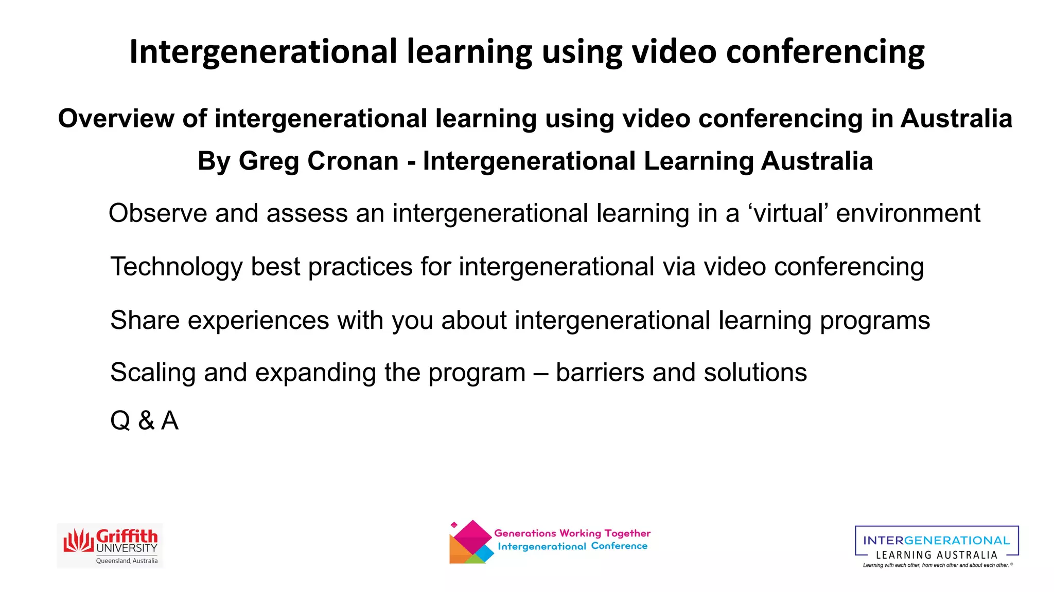 Intergenerational learning using video conferencing | PDF | Web Conferencing | Computer Software ...