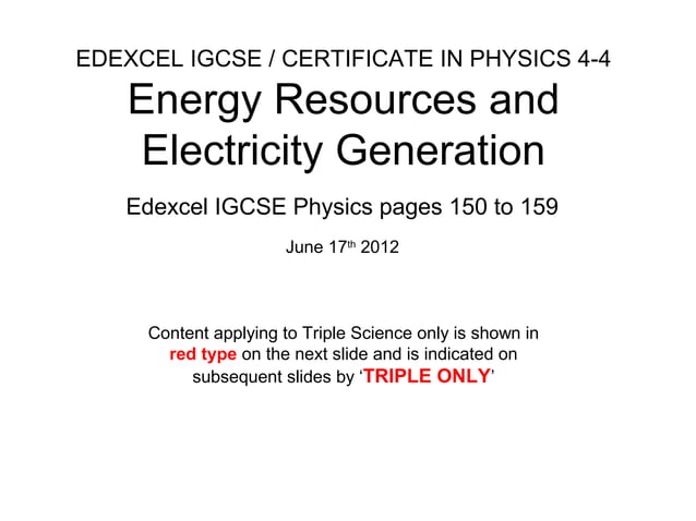 Igcse 44-energy resources&electricitygeneration | PPT