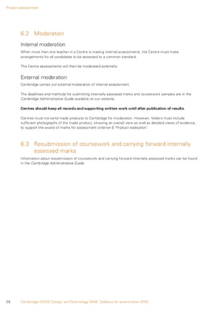 IGCSE D&T - Coursework Assessment | PDF