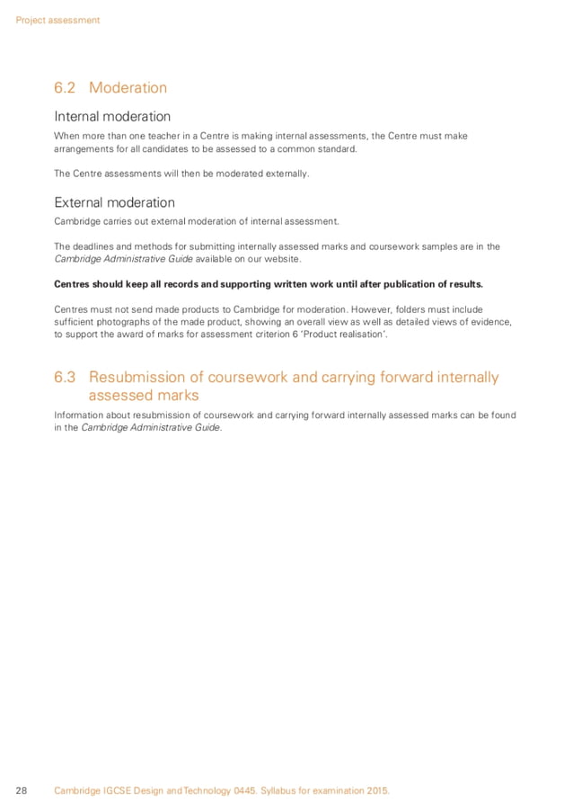 IGCSE D&T - Coursework Assessment | PDF