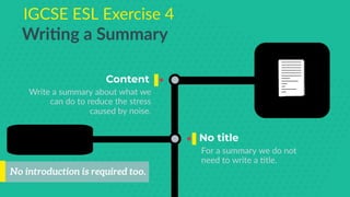 IGCSE-ESL-Summary-Extended.pptx summary writing | PPTX