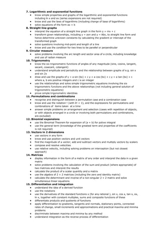 Igcse mathematics additional standards | DOCX