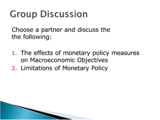 presentation on monetary policy for IGCSE economics | PPTX