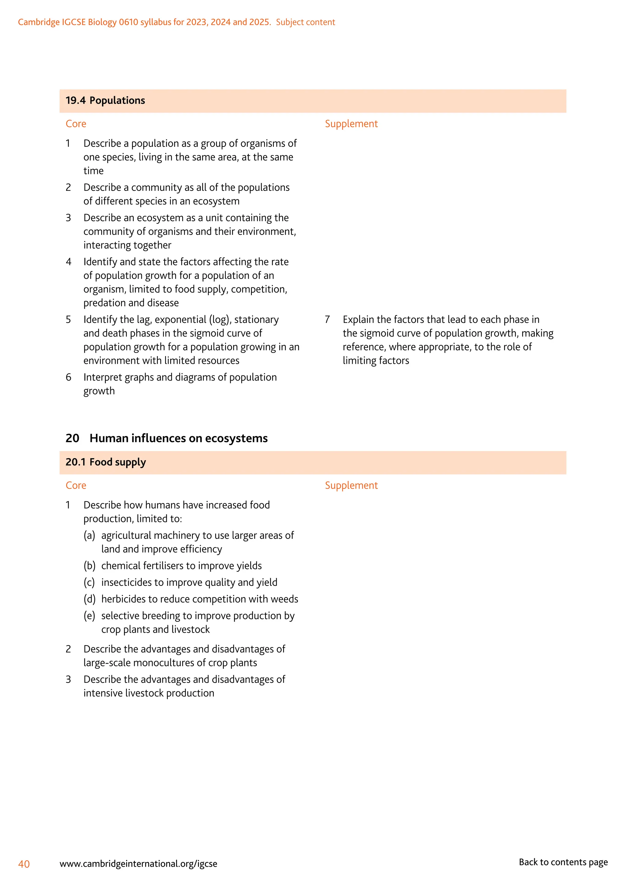 IGCSE Biology (0610) syllabus for the year 2023-2025 | PDF