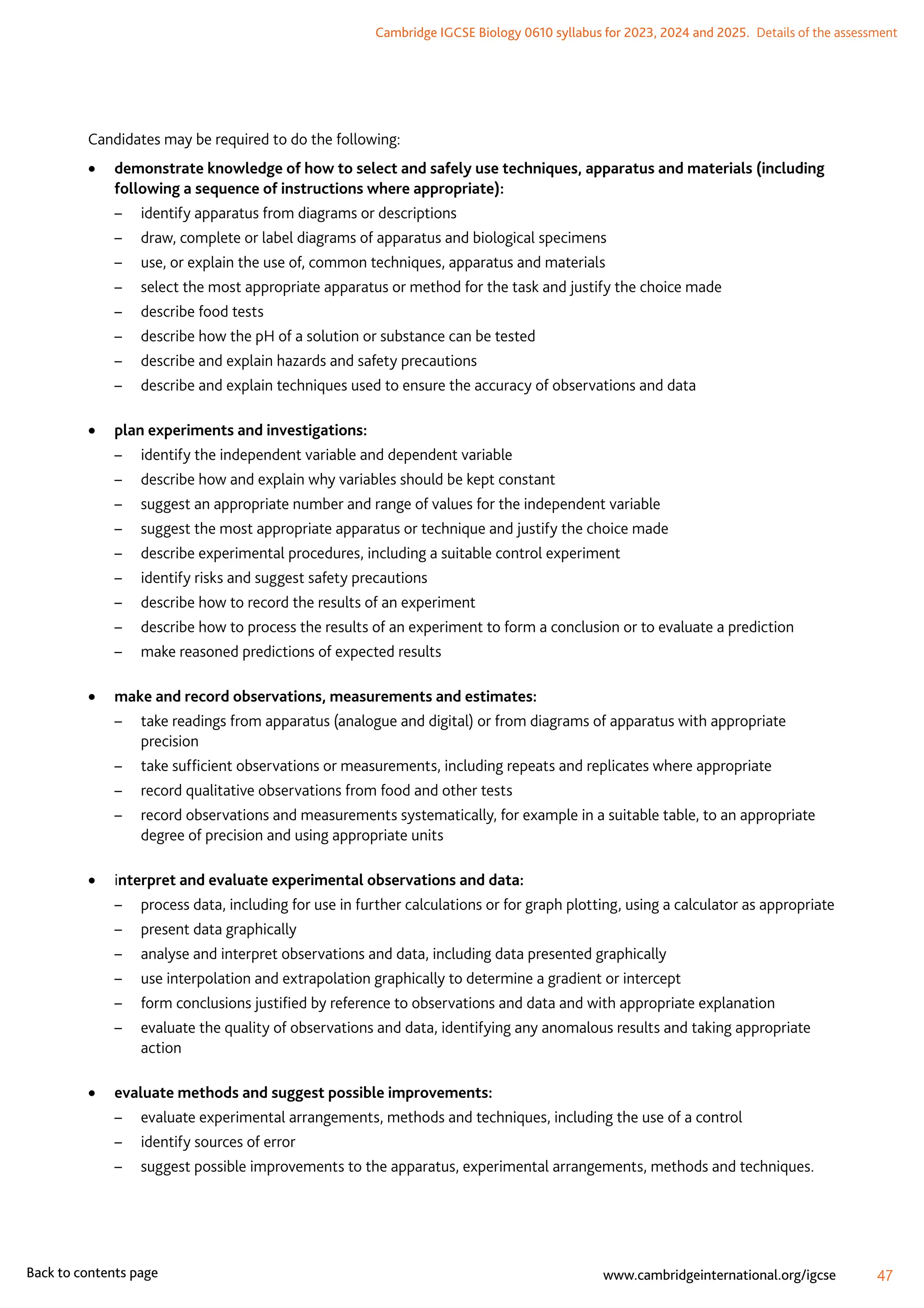 IGCSE Biology (0610) syllabus for the year 2023-2025 | PDF