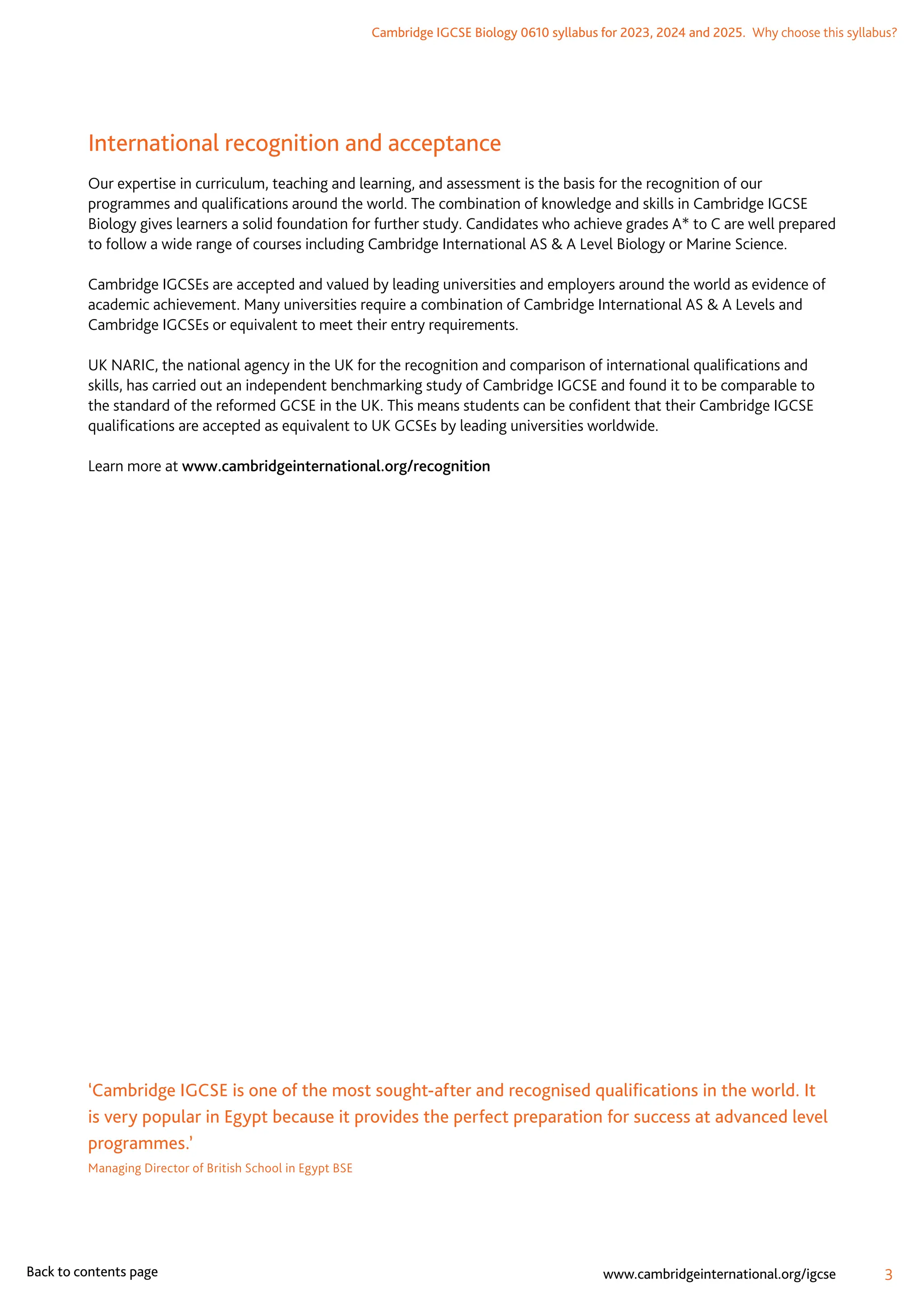 IGCSE Biology (0610) syllabus for the year 2023-2025 | PDF