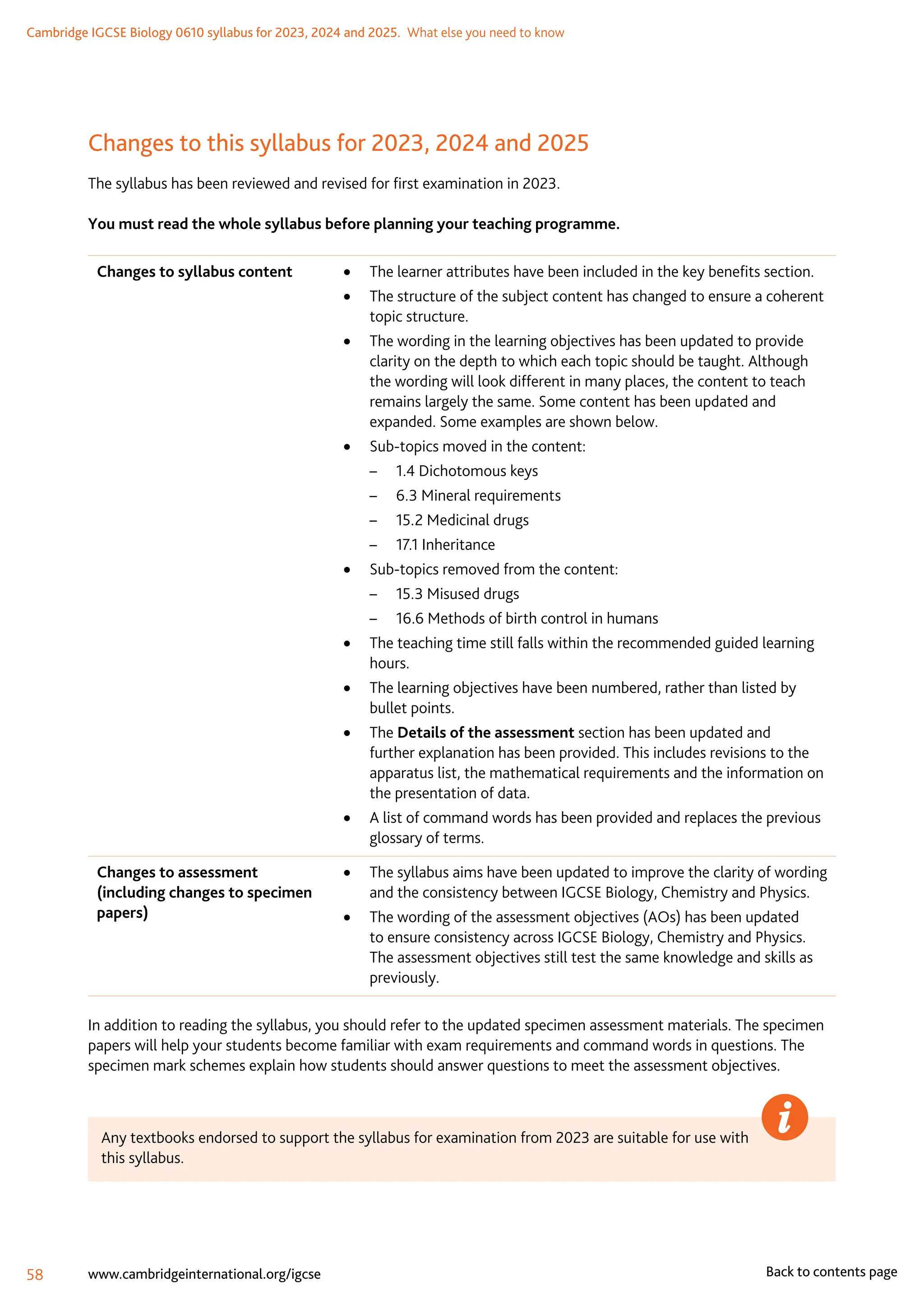 IGCSE Biology (0610) syllabus for the year 2023-2025 | PDF
