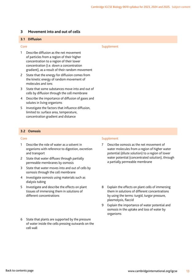 IGCSE Biology (0610) syllabus for the year 2023-2025 | PDF