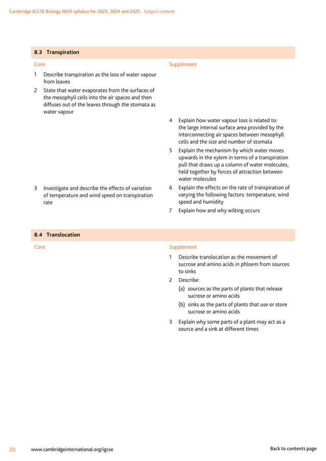 IGCSE Biology (0610) syllabus for the year 2023-2025 | PDF
