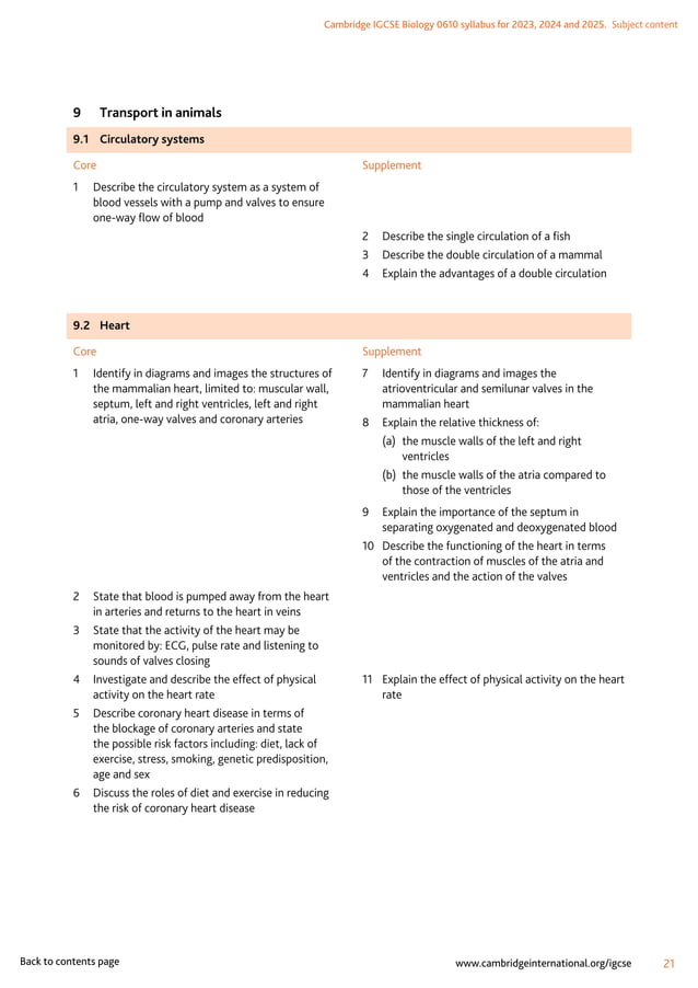IGCSE Biology (0610) syllabus for the year 2023-2025 | PDF