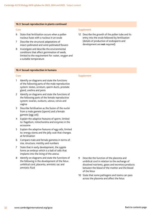 IGCSE Biology (0610) syllabus for the year 2023-2025 | PDF