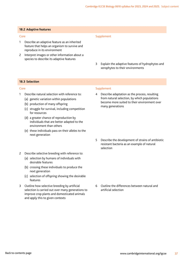 IGCSE Biology (0610) syllabus for the year 2023-2025 | PDF