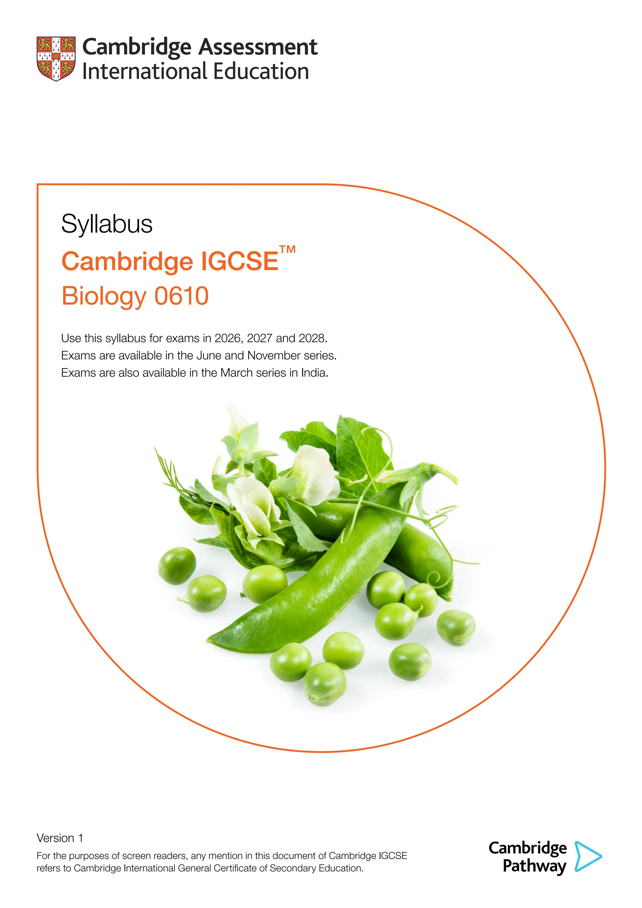 IGCSE Biology (0610) 2026-2028 syllabus. | PDF