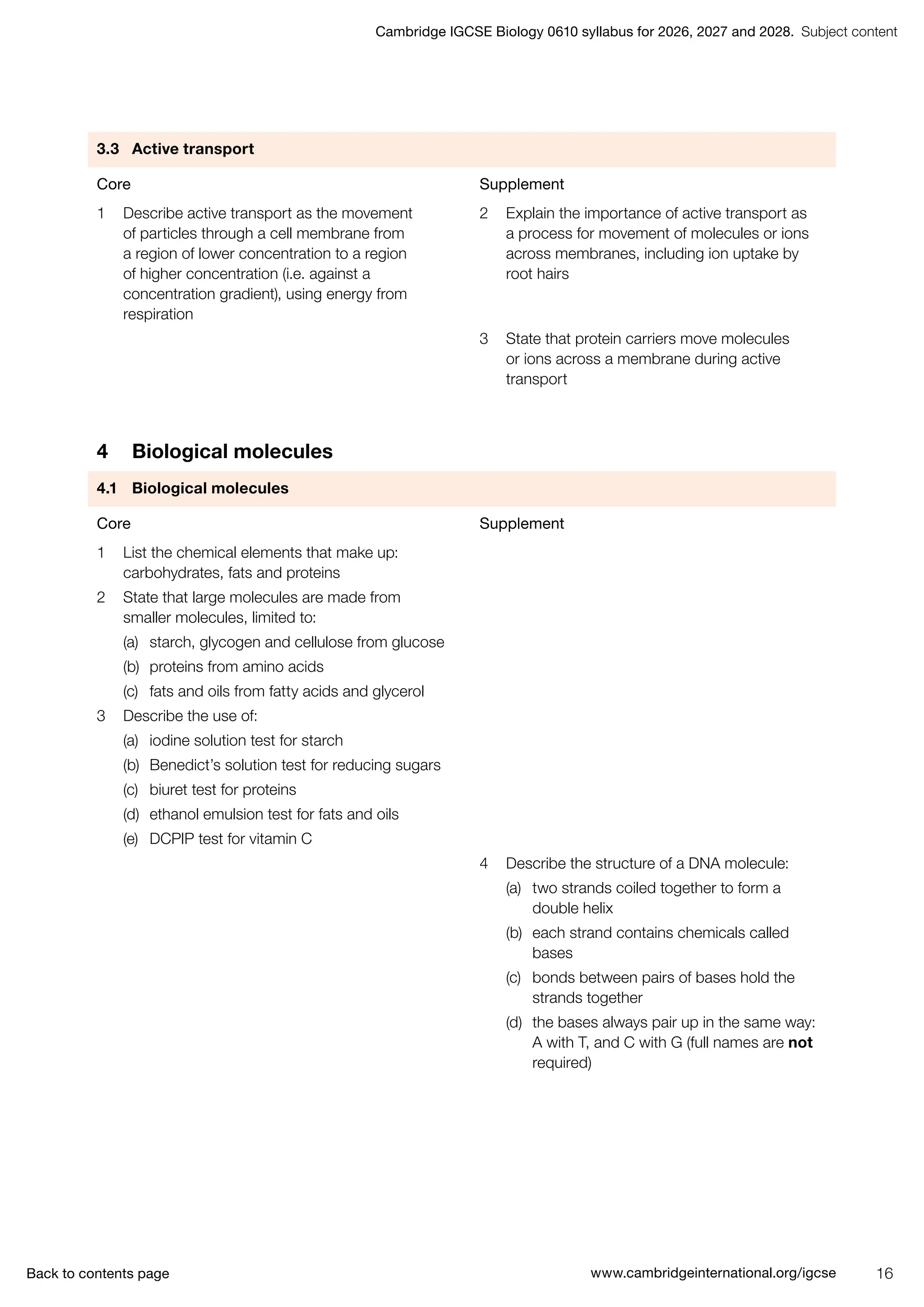 IGCSE Biology (0610) 2026-2028 syllabus. | PDF