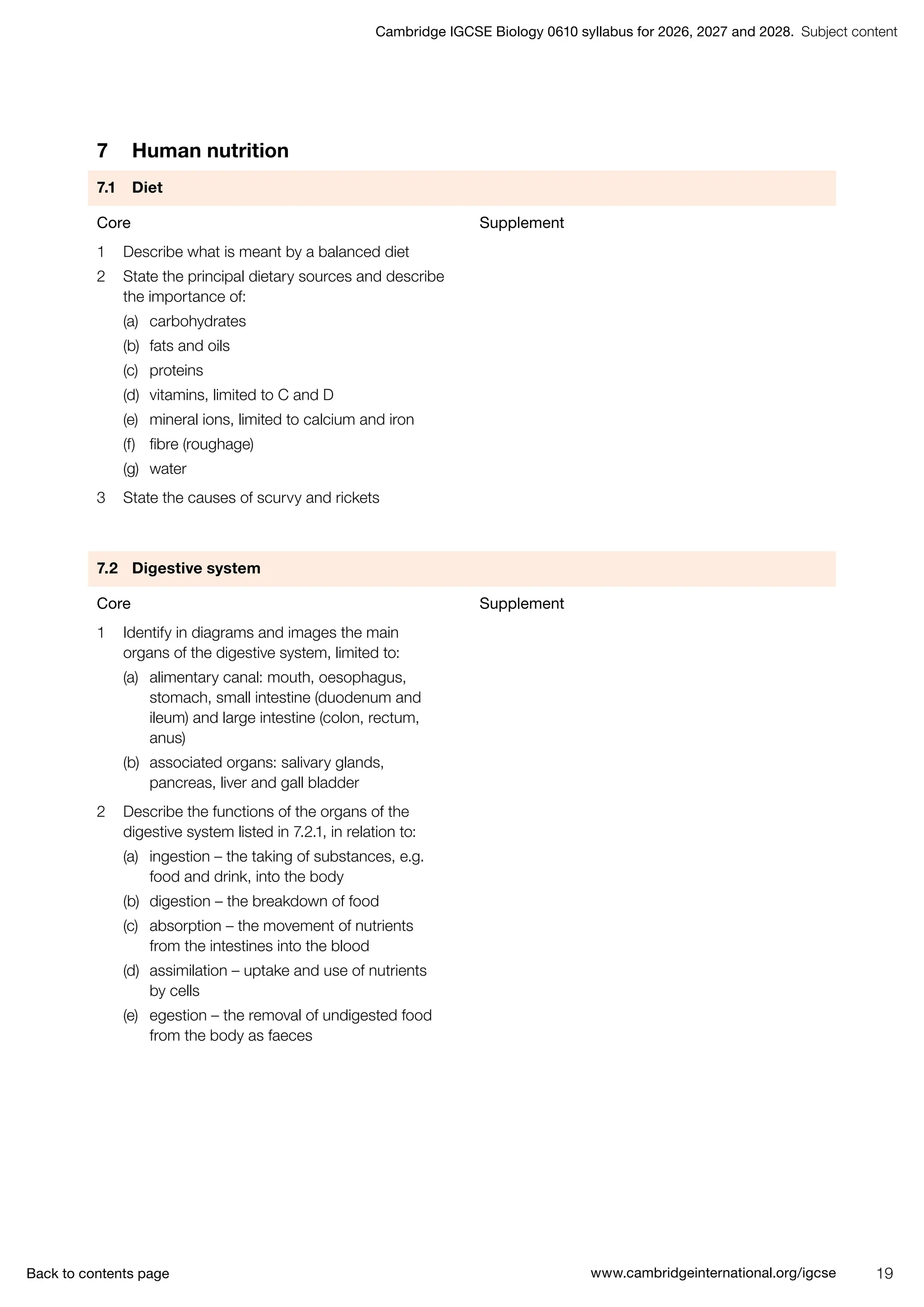 IGCSE Biology (0610) 2026-2028 syllabus. | PDF