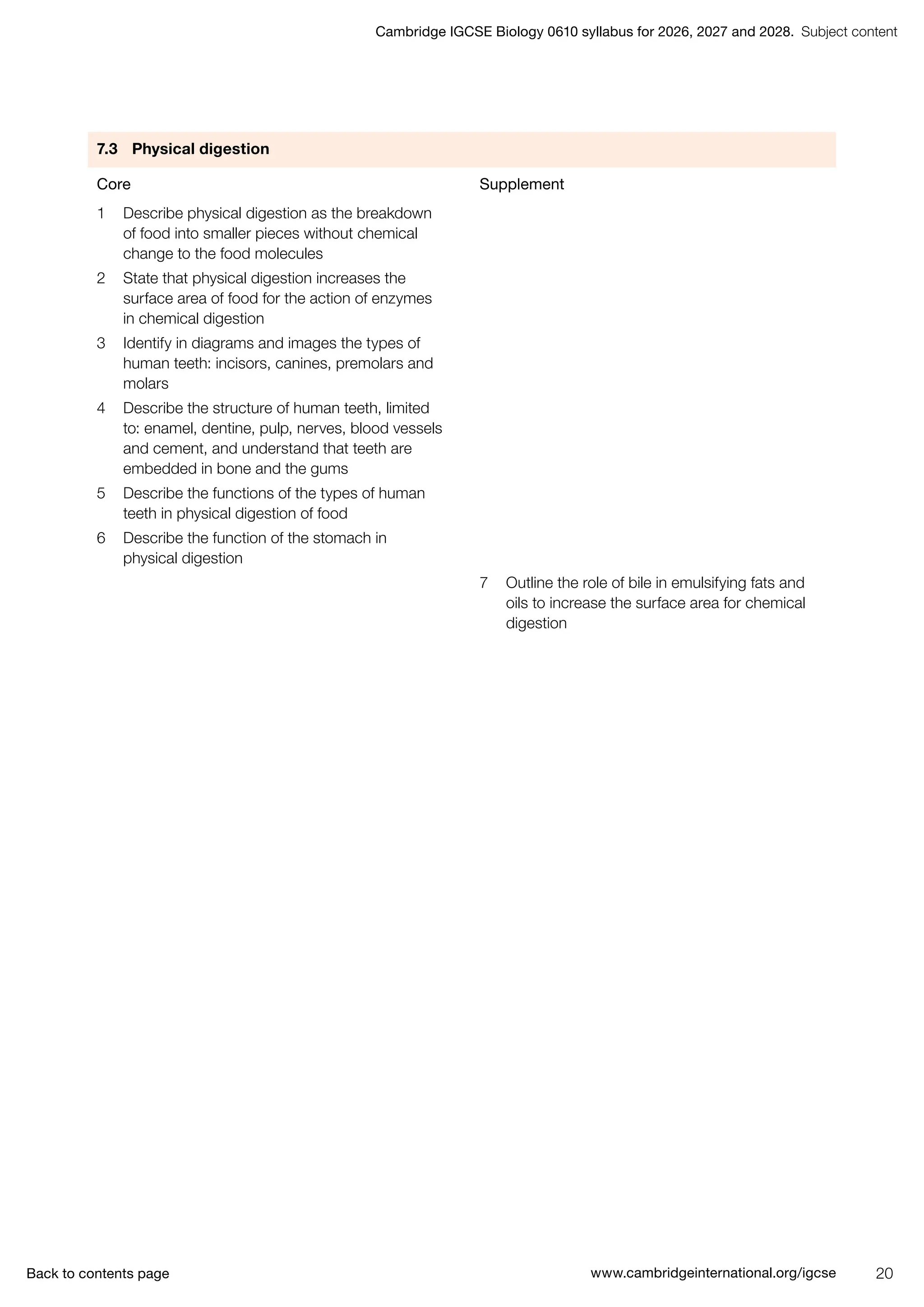 IGCSE Biology (0610) 2026-2028 syllabus. | PDF