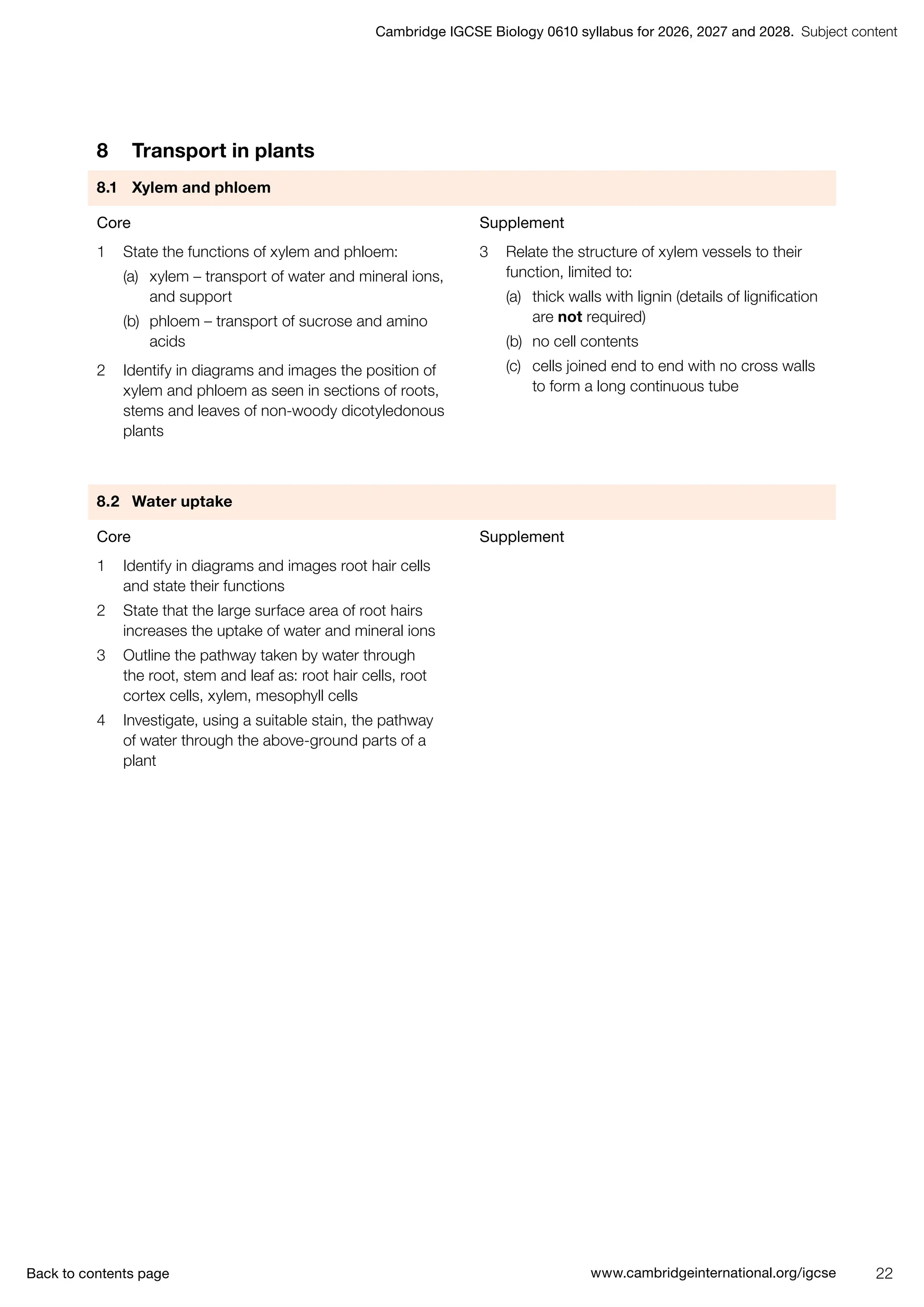IGCSE Biology (0610) 2026-2028 syllabus. | PDF